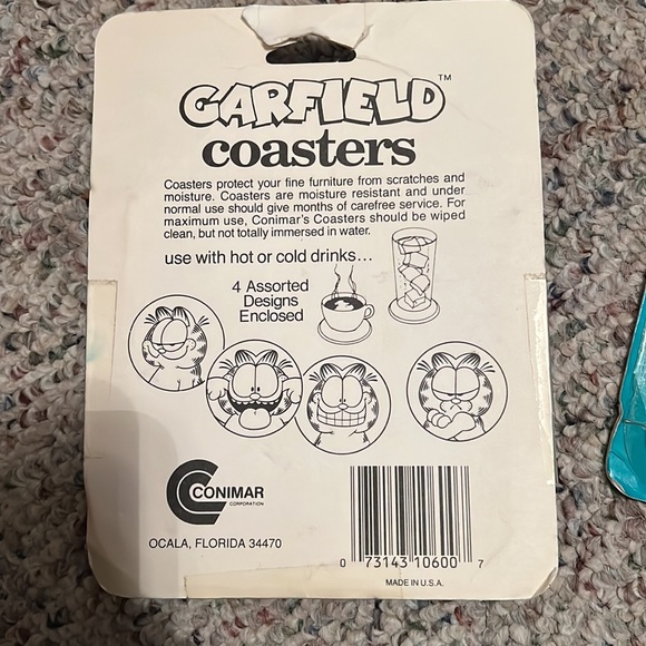 conimar | Dining | Nwt Set Of 4 Garfield Coasters | Poshmark
